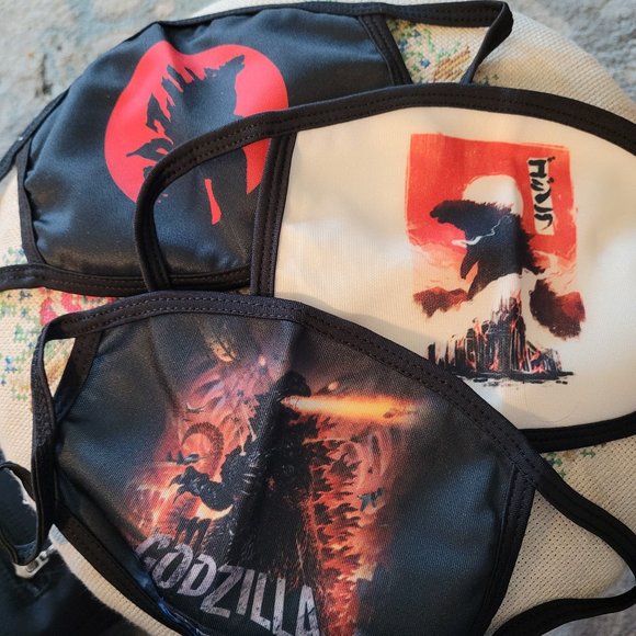 Unbranded | Accessories | Set Of 3 Godzilla 200 Cloth Face Masks | Poshmark